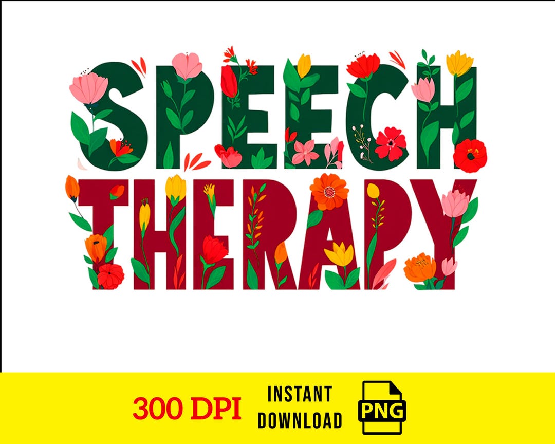 Floral Speech Therapy PNG, Speech Language Pathologist, Gift for Speech ...
