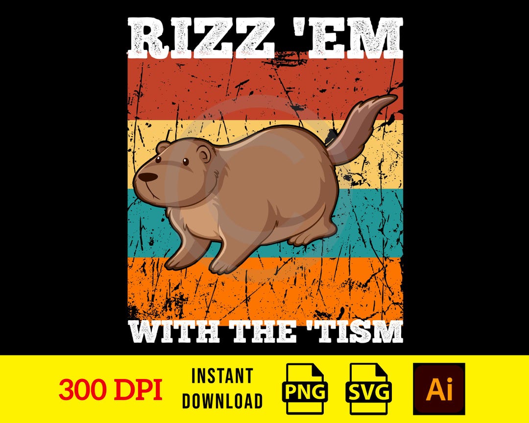 Rizz 'em With the 'tism SVG PNG, Autism Awareness, Retro Vintage 90s ...