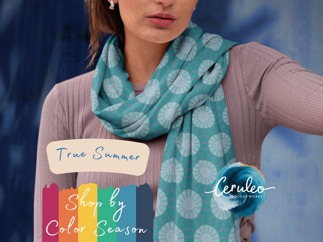 True Summer Seasonal Color Palette Scarf - Seasonal Colour Analysis - Etsy