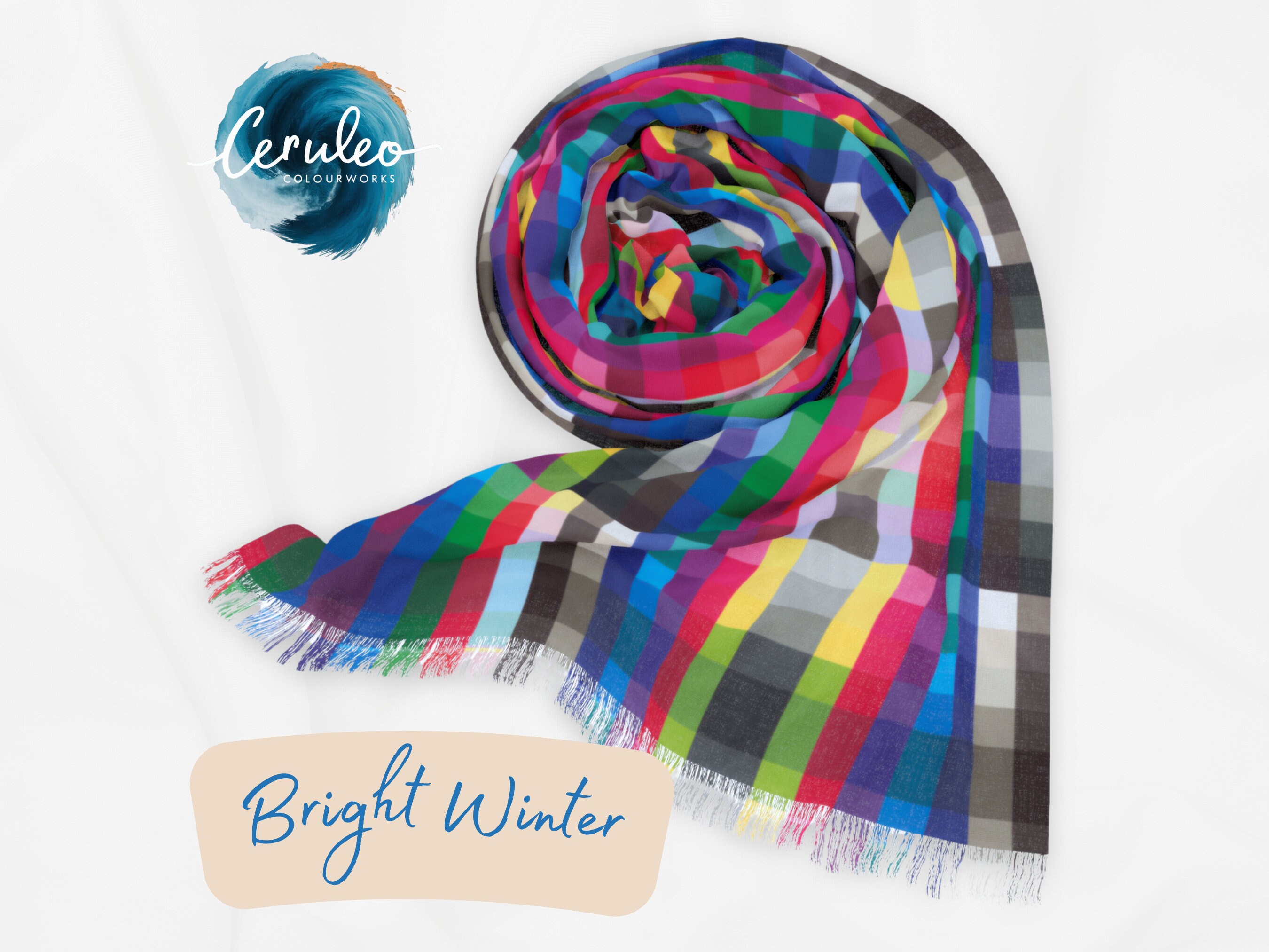 Bright Winter Seasonal Color Palette Scarf (seasonal Colour Analysis ...
