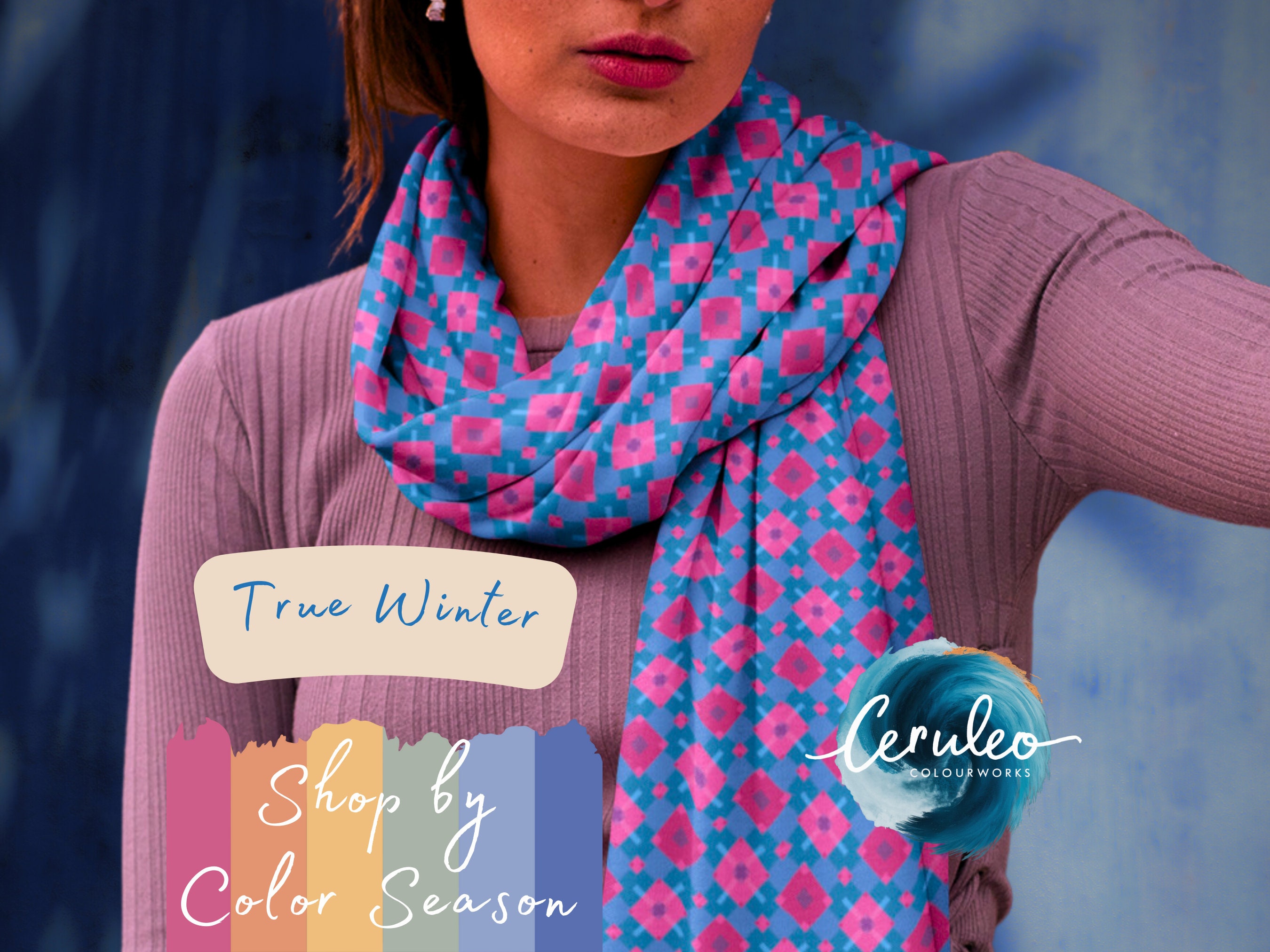True Winter Seasonal Color Palette Scarf - Seasonal Colour Analysis - Etsy