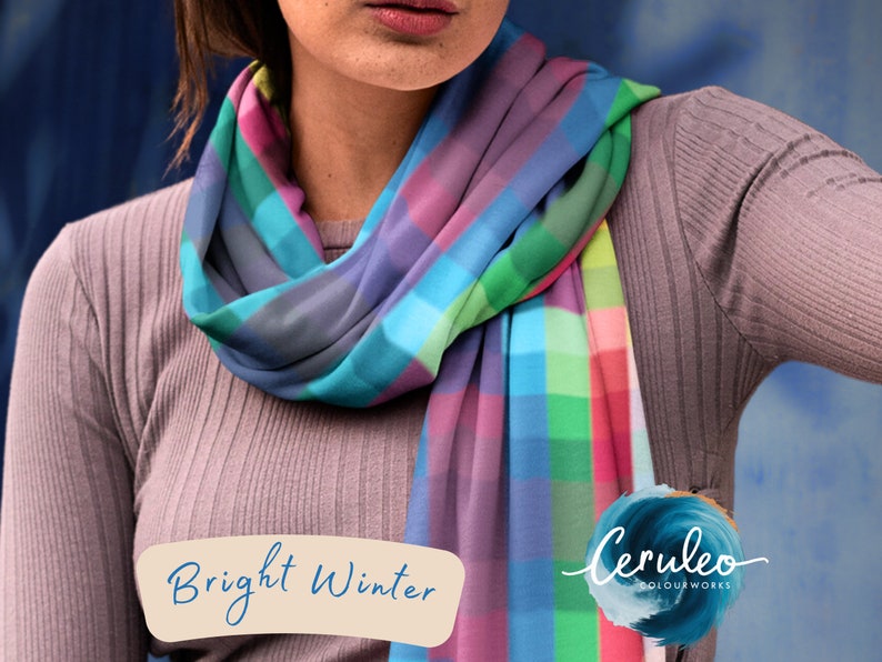 Bright Winter Seasonal Color Palette Scarf (seasonal Colour Analysis ...