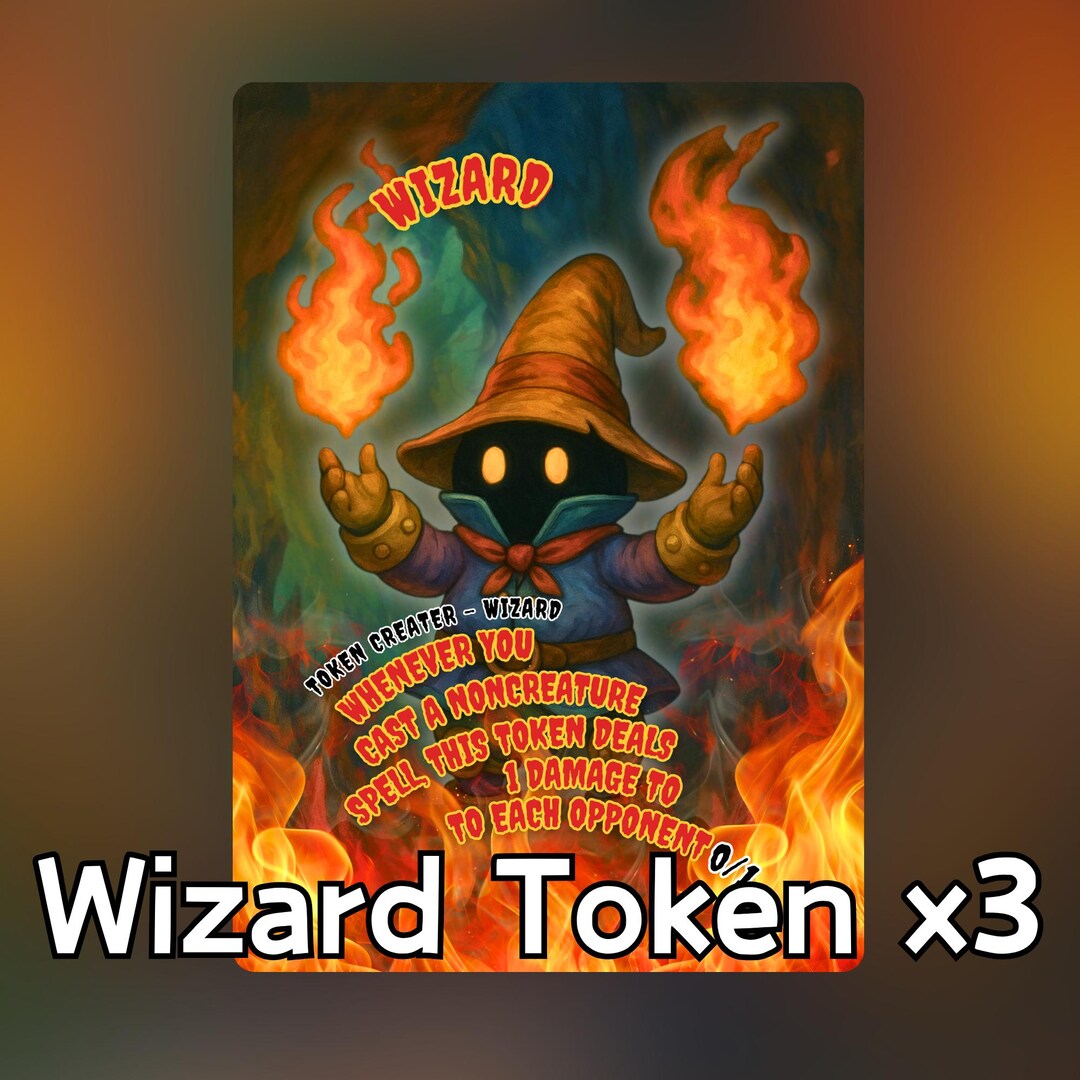 Wizard 0/1 Full Art Token [by Magic Peach] Magic the Gathering MTG ...