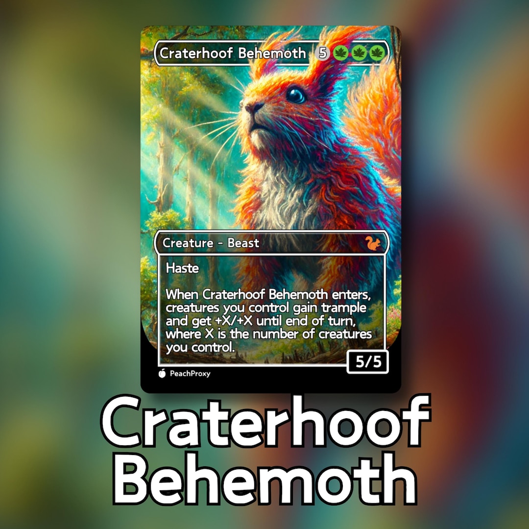MTG Craterhoof Behemoth Squirrel Themed Proxy - Custom Proxy - Etsy