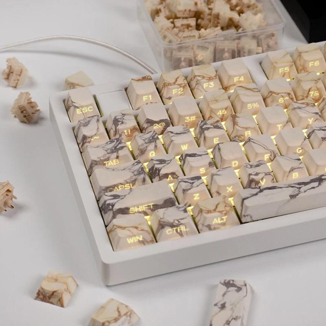 131 Keys PBT Keycaps Shine Through Keycaps Side Print Keycaps Dye Sub ...