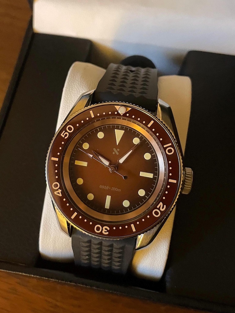 Marine Master Style Automatic Dive Watch W/ Umber and Gold Deep Sea ...
