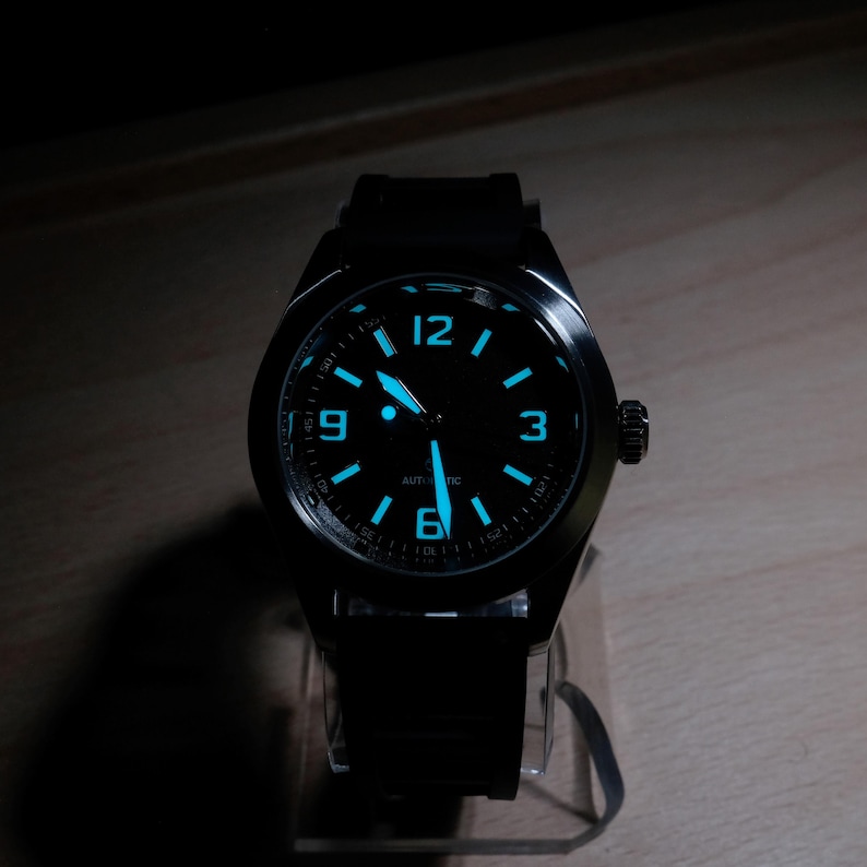 Custom Built Pilot/field Watch With Silicone Strap and BGW9 Lume - Etsy