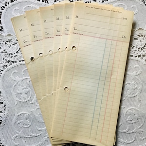 12 Vintage 1930s Invoice Ledger Statement Pages Papers Junk Journal ...