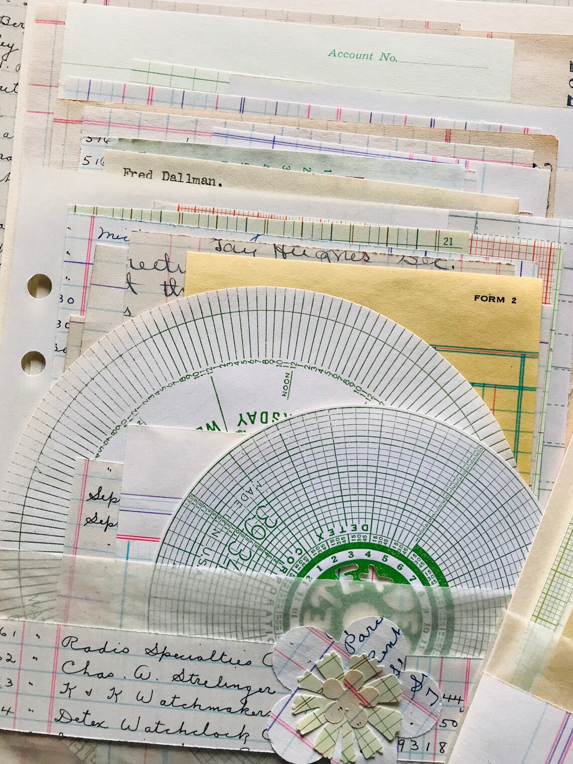 Vintage Ledger Graph Office Paper Scrap Pack Junk Journal - Etsy