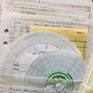 Vintage Ledger Graph Office Paper Scrap Pack Junk Journal Ephemera Kit ...