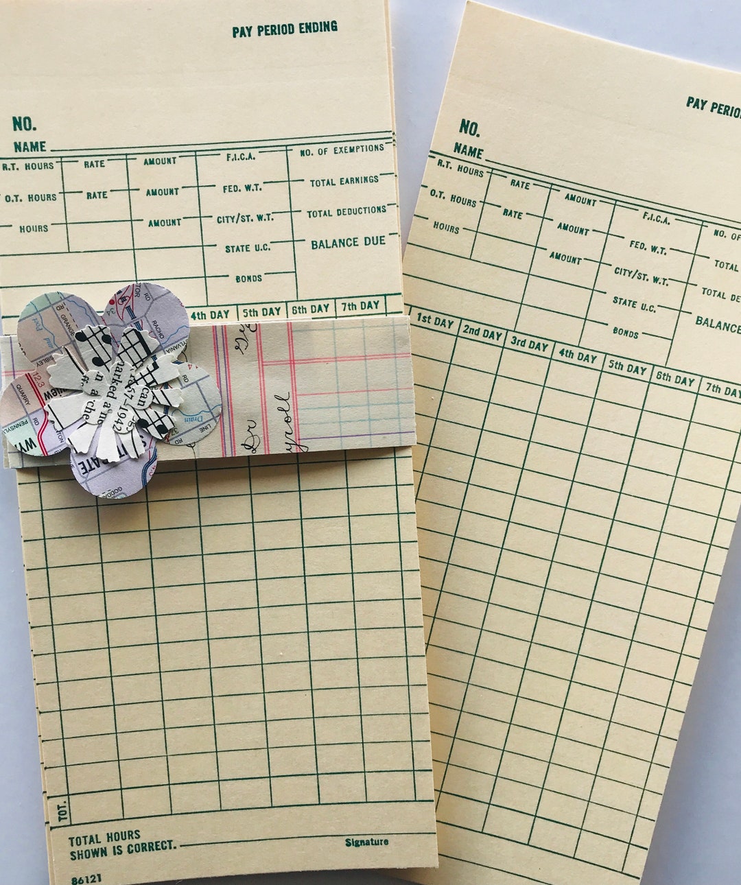 Time Cards Lot 25 Vintage Office Cards Junk Journal Pack Scrapbook ...