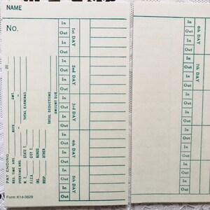 25 Time Cards Pack Vintage Office Ephemera for Junk Journal Scrapbook ...