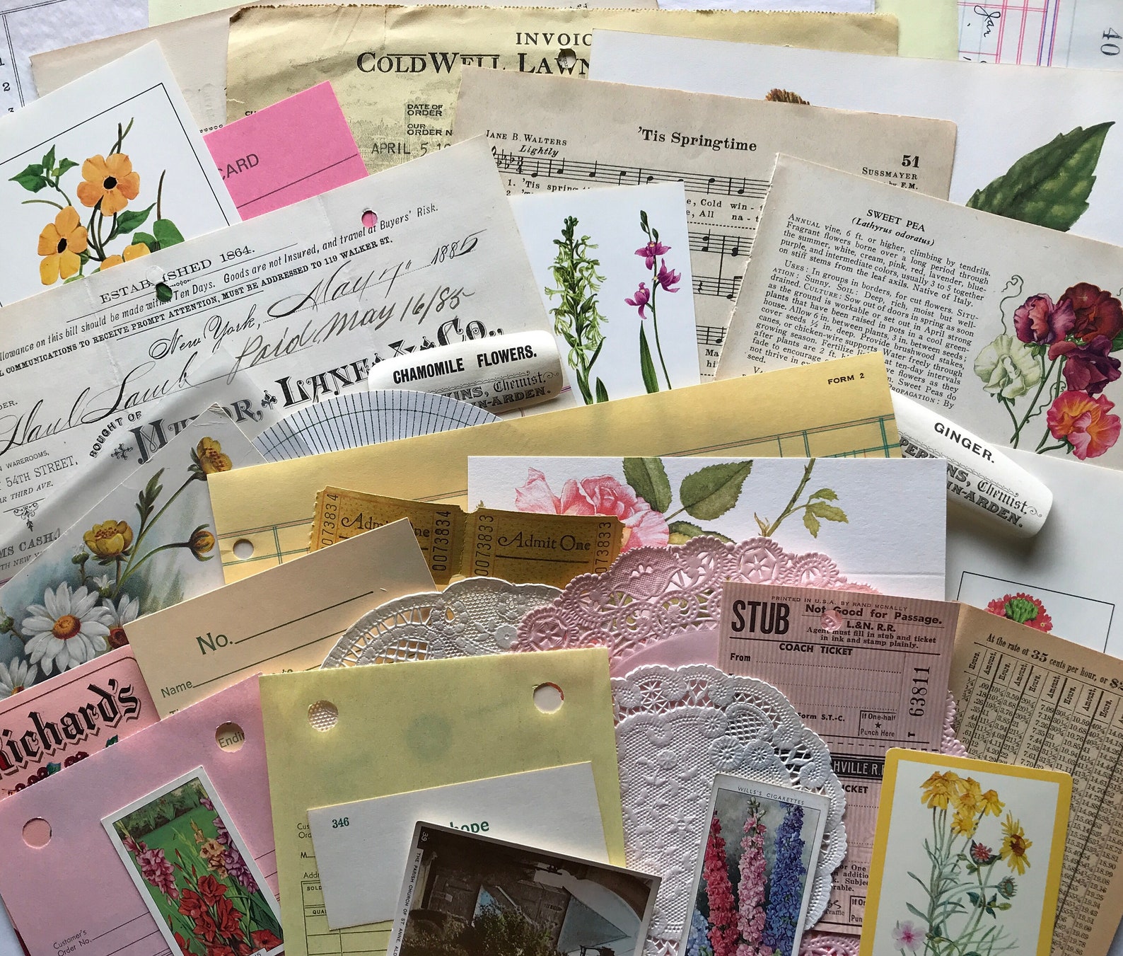 Floral Ephemera Pack Vintage Papers Junk Journal Kit 30 Pieces - Etsy