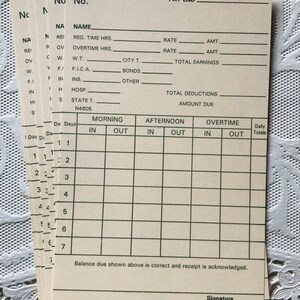 32 Vintage Office Time Cards Junk Journal Pack Scrapbook Altered Art ...