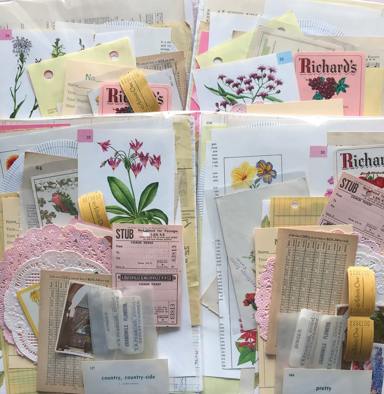 Floral Ephemera Pack Vintage Papers Junk Journal Kit 30 Pieces - Etsy