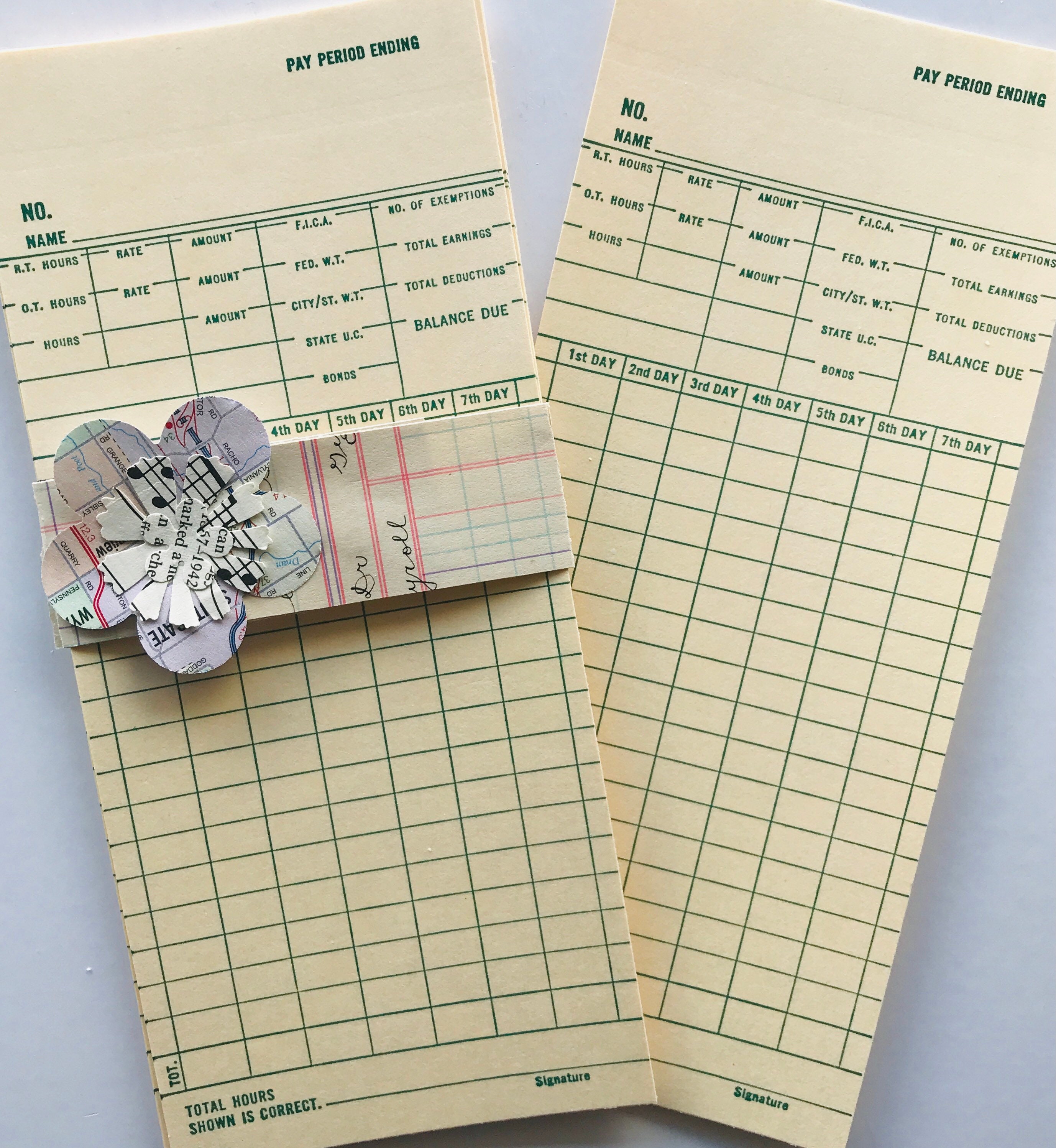 Time Cards Lot 30 Vintage Office Cards Junk Journal Pack | Etsy