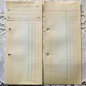 12 Vintage 1930s Invoice Ledger Statement Pages Papers Junk Journal ...