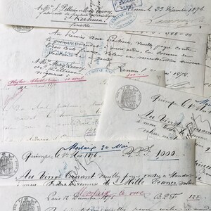 Eight Antique French Promissory Notes Vintage Paper Receipts Lot ...