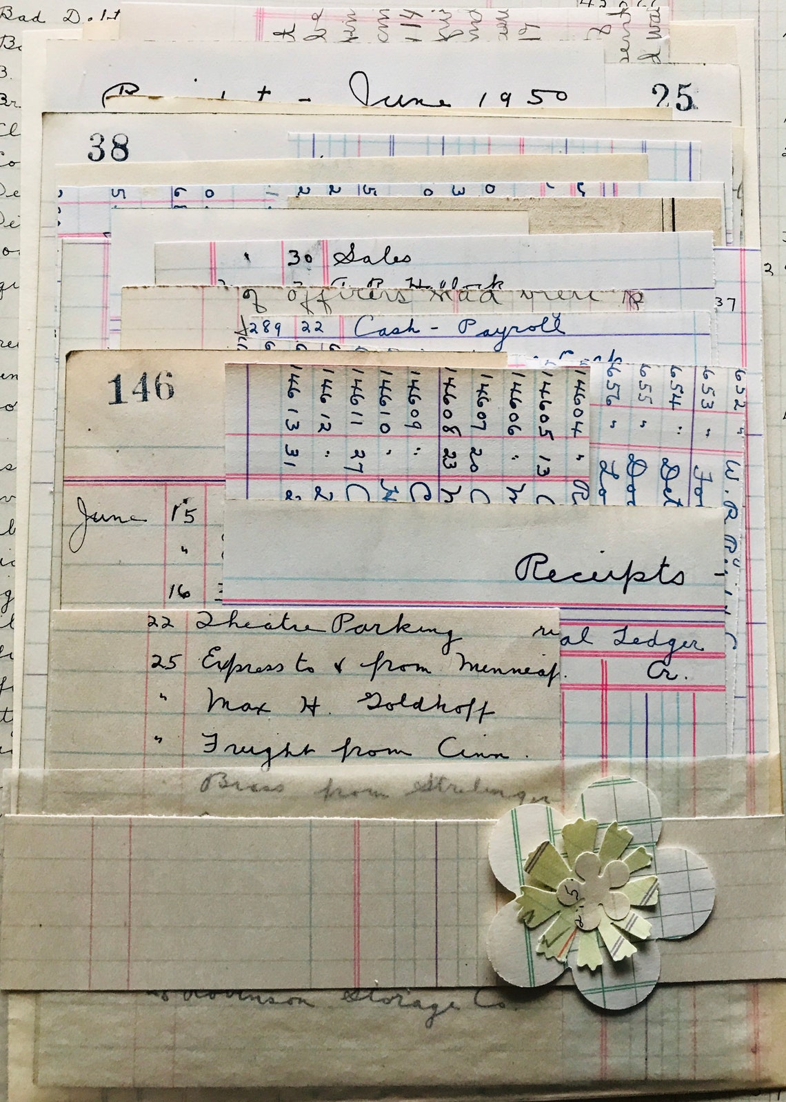 Vintage Ledger Graph Office Paper Scrap Pack Junk Journal - Etsy