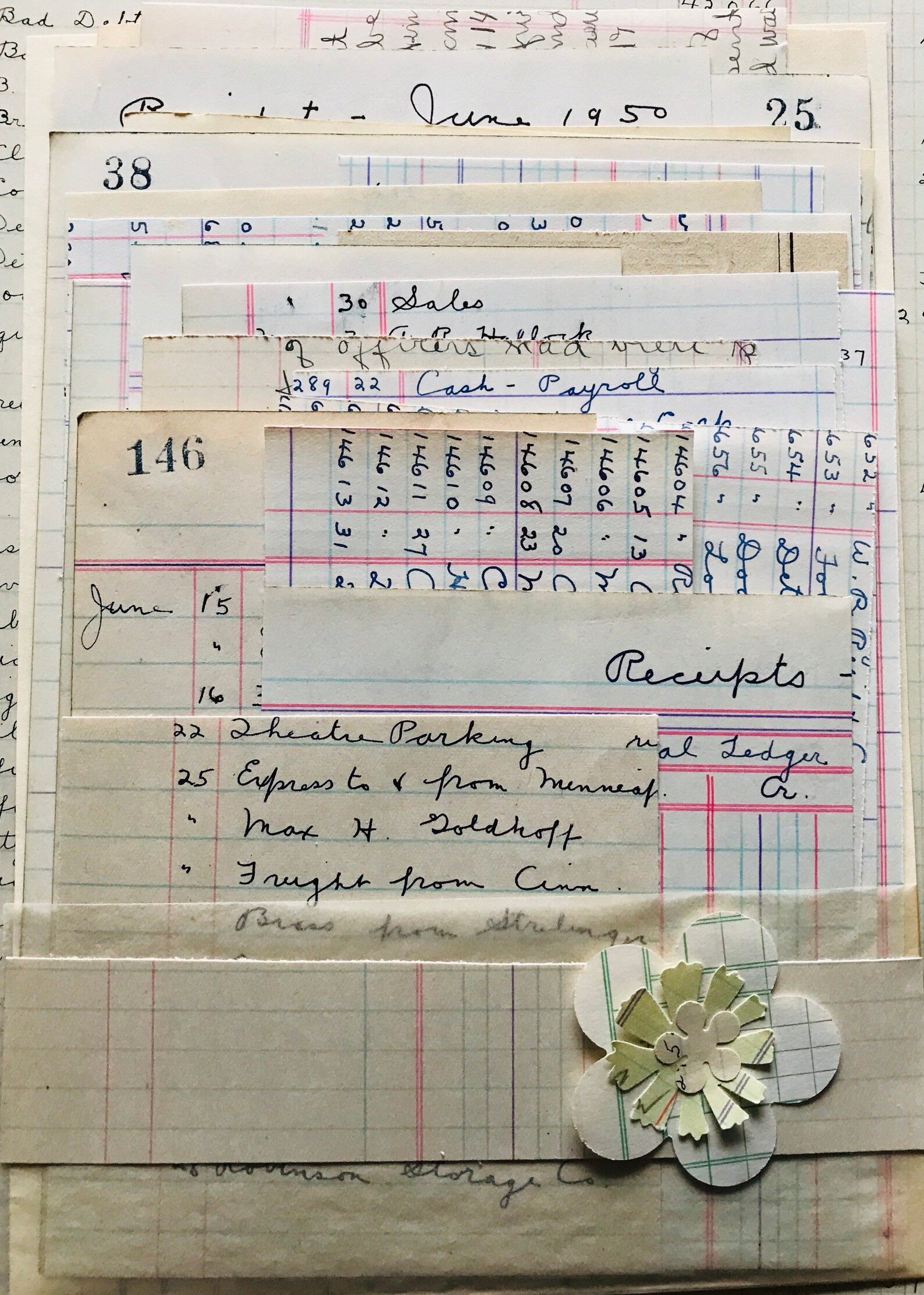 Vintage Ledger Graph Office Paper Scrap Pack Junk Journal Ephemera Kit ...