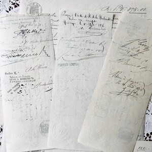 Eight Antique French Promissory Notes Vintage Paper Receipts Lot ...
