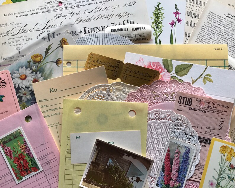 Floral Ephemera Pack Vintage Papers Junk Journal Kit 30 Pieces - Etsy