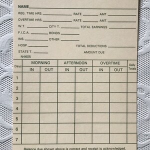 32 Vintage Office Time Cards Junk Journal Pack Scrapbook Altered Art ...