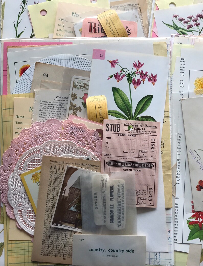 Floral Ephemera Pack Vintage Papers Junk Journal Kit 30 Pieces - Etsy