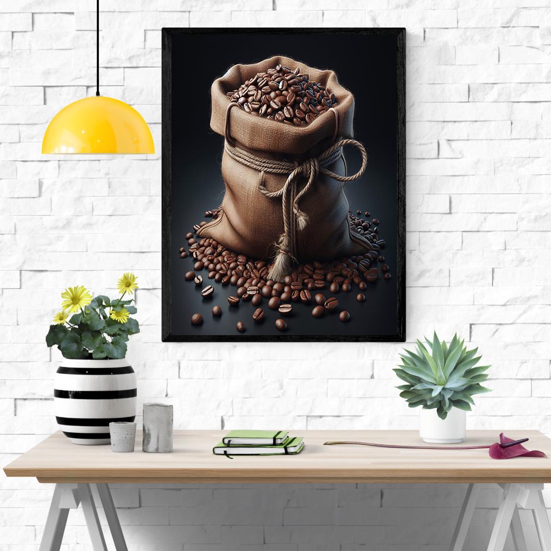 Cafe Coffee Beans Digital Print, Digital Art Print, AI Generated, Wall ...