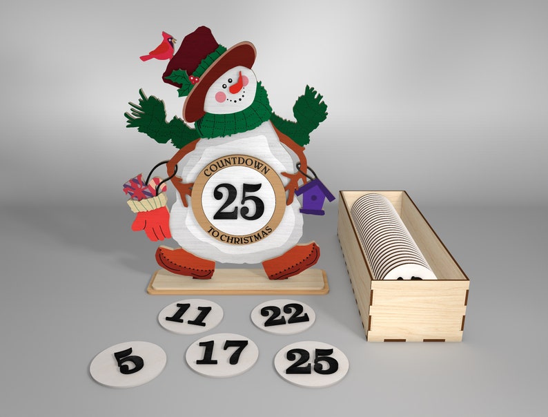 Snowman Countdown Standing Digital Files SVG , Christmas Calendar Svg ...