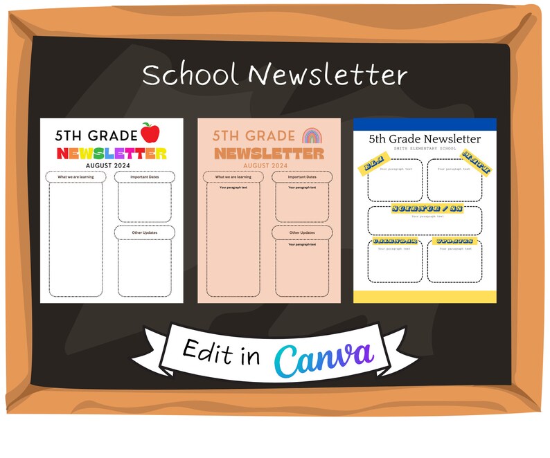 School Newsletter Templates - Etsy