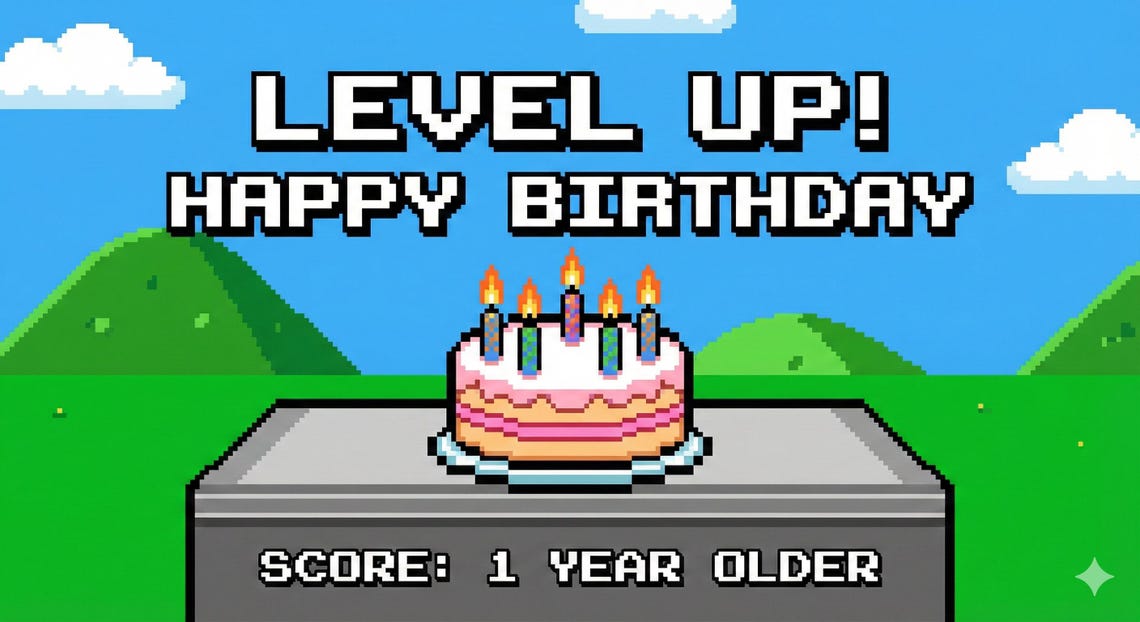 Level up Birthday Card, Retro 8-bit Gamer Printable Art (digital ...