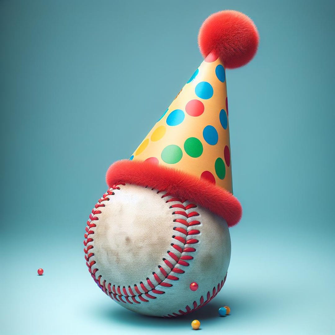 Printable Baseball With Party Hat Image - Digital Download for Sports ...
