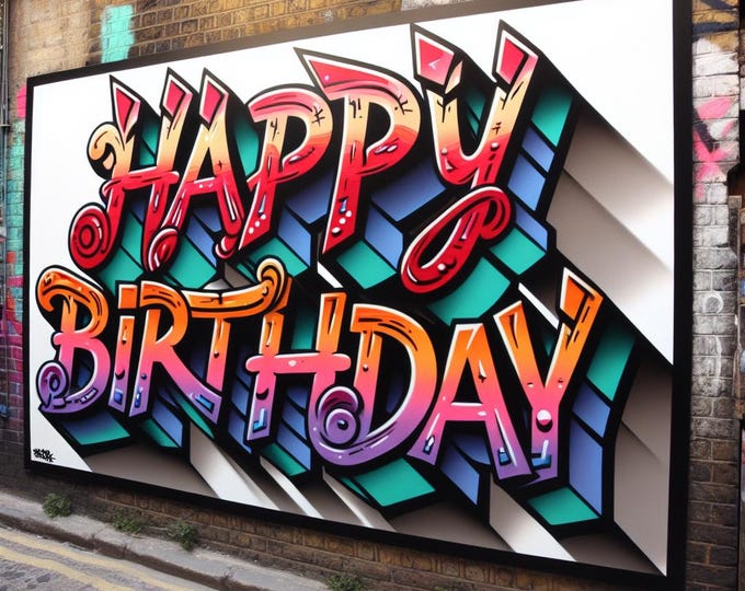 Happy Birthday Graffiti Poster: Kids Party Decor (digital Download) - Etsy