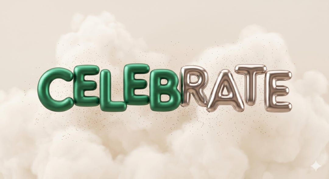 Sophisticated Celebration Print | 3D Typography Decor | Neutral Cloud ...