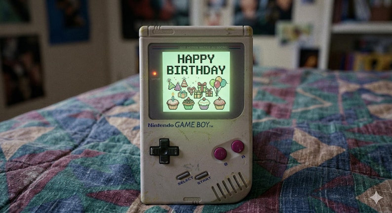Animated Retro Game Boy Birthday Ecard | 90s Pixel Art Video Greeting ...