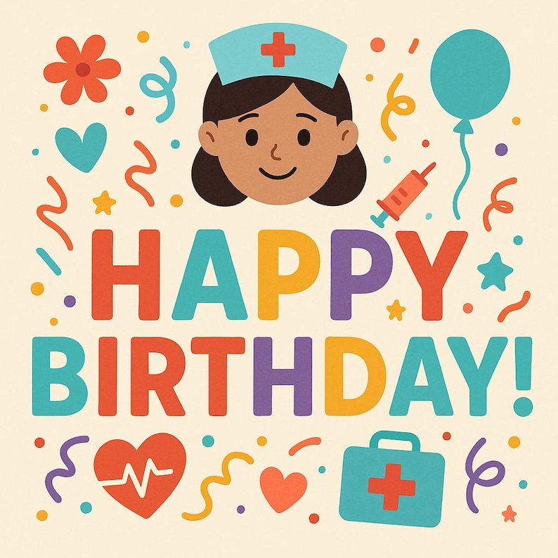 Happy Birthday Nurse Digital Print Healthcare Hero Celebration Wall Art ...