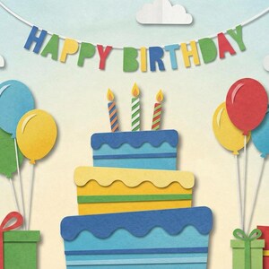 Animated Crafted Birthday Video Card + Matching Image Bundle (digital ...