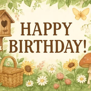 Watercolor Garden Birthday Video Card • Animated Nature Gift (digital ...