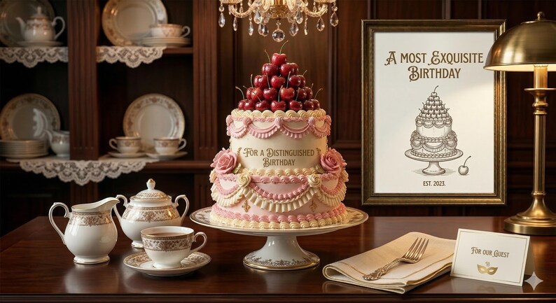 Victorian Cherry Cake Animation – Fancy Birthday Ecard (digital ...