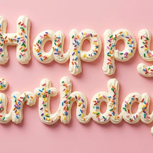 Pink Frosting Birthday Card Print | Rainbow Sprinkles Printable Baker ...