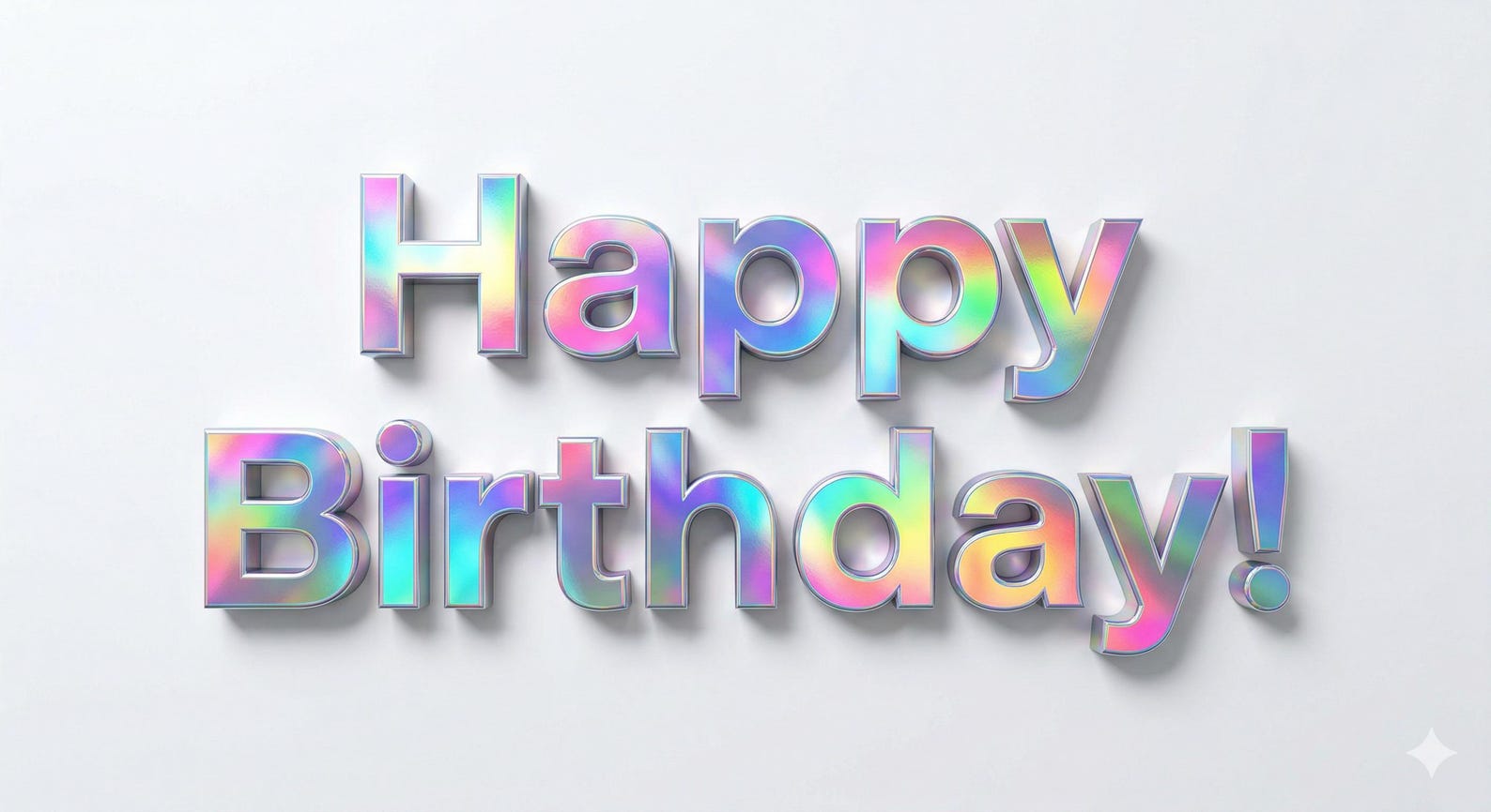 Holographic Happy Birthday Card Print | Iridescent Pastel Printable ...