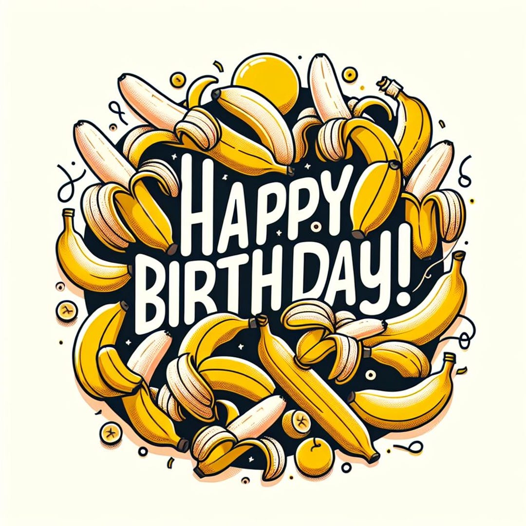 Happy Birthday Bananas Bold Cute Bold Instant Digital Download, Print ...