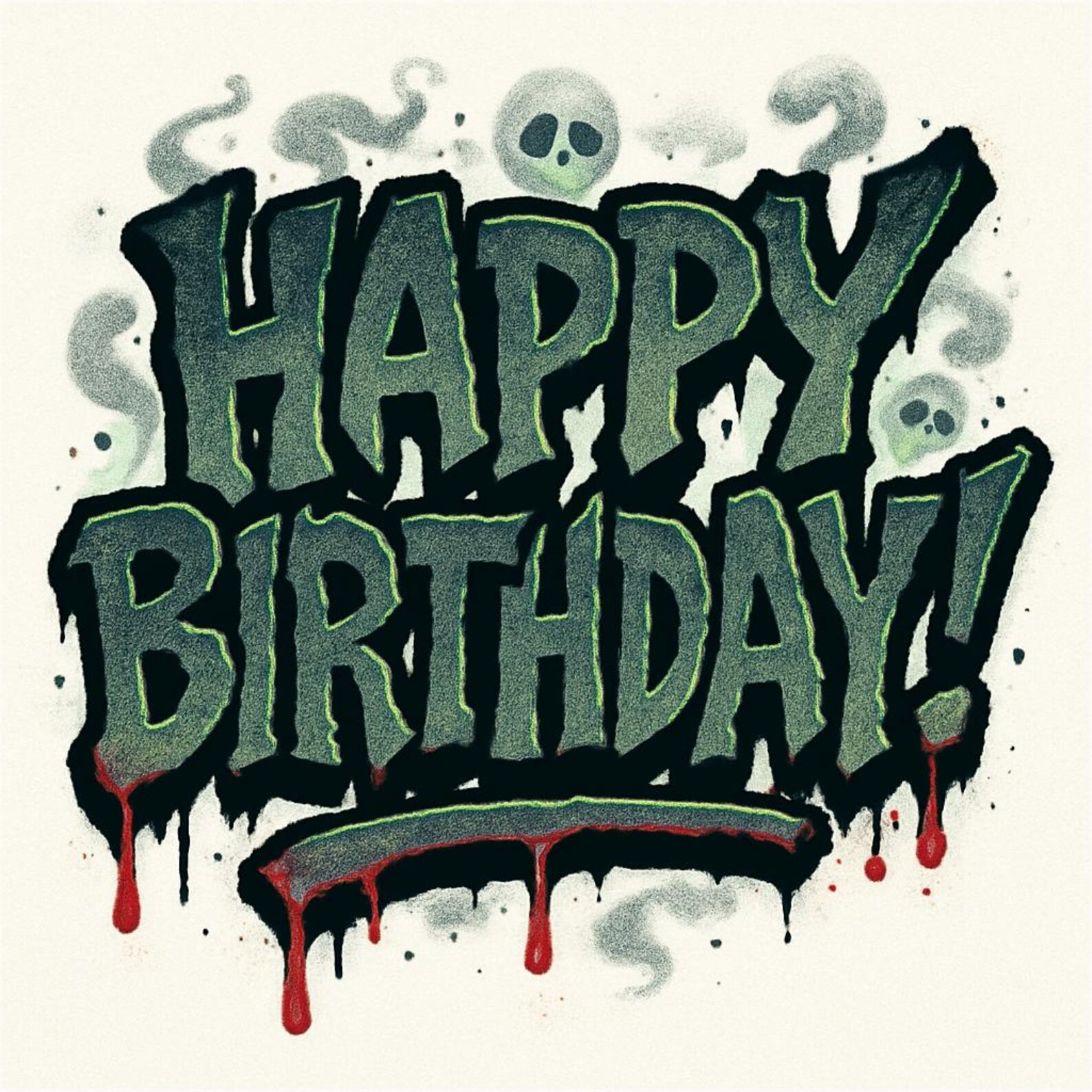 Bloody Drip Happy Birthday Sign Digital Download | Zombie & Gothic ...