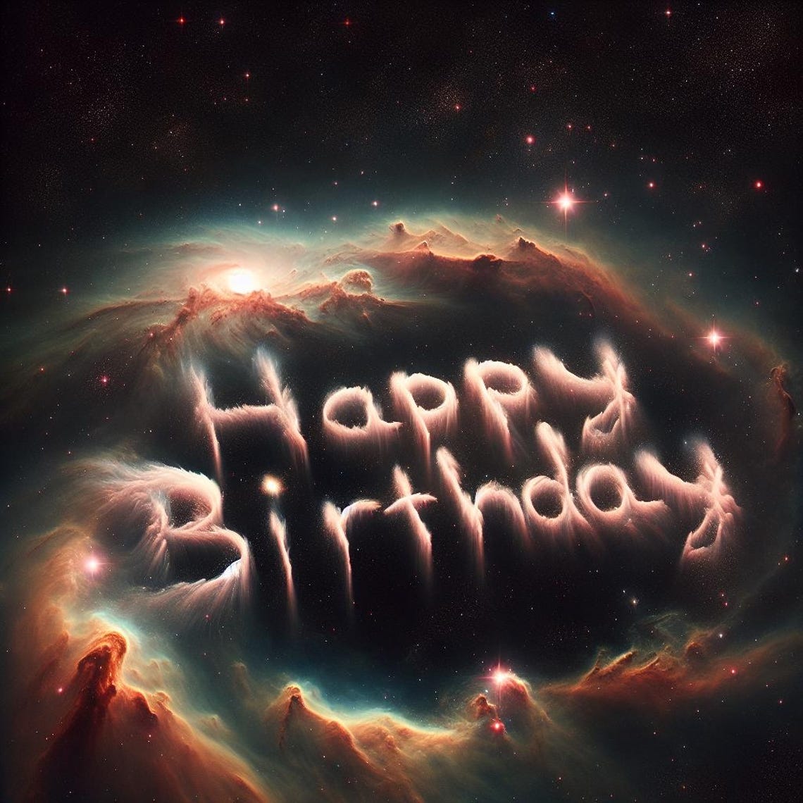 Happy Birthday in Space Digital Text Art Print at Home Instant ...