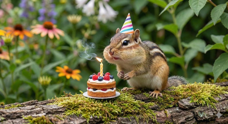 Chipmunk Birthday Ecard & Printable Card, Funny Woodland Theme (digital ...