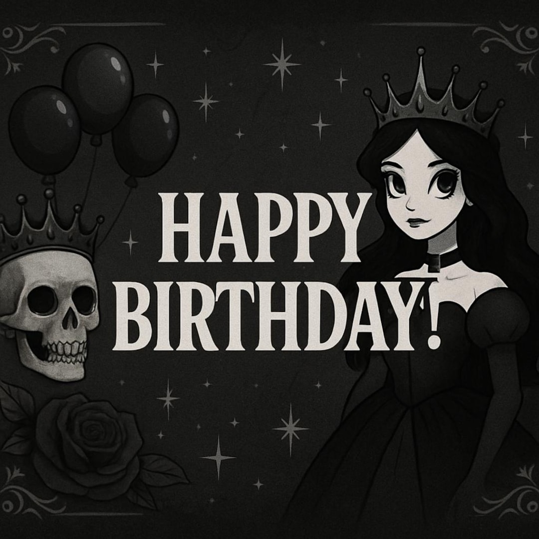 Goth Birthday Party Sign: Dark Princess Printable Decor (digital ...