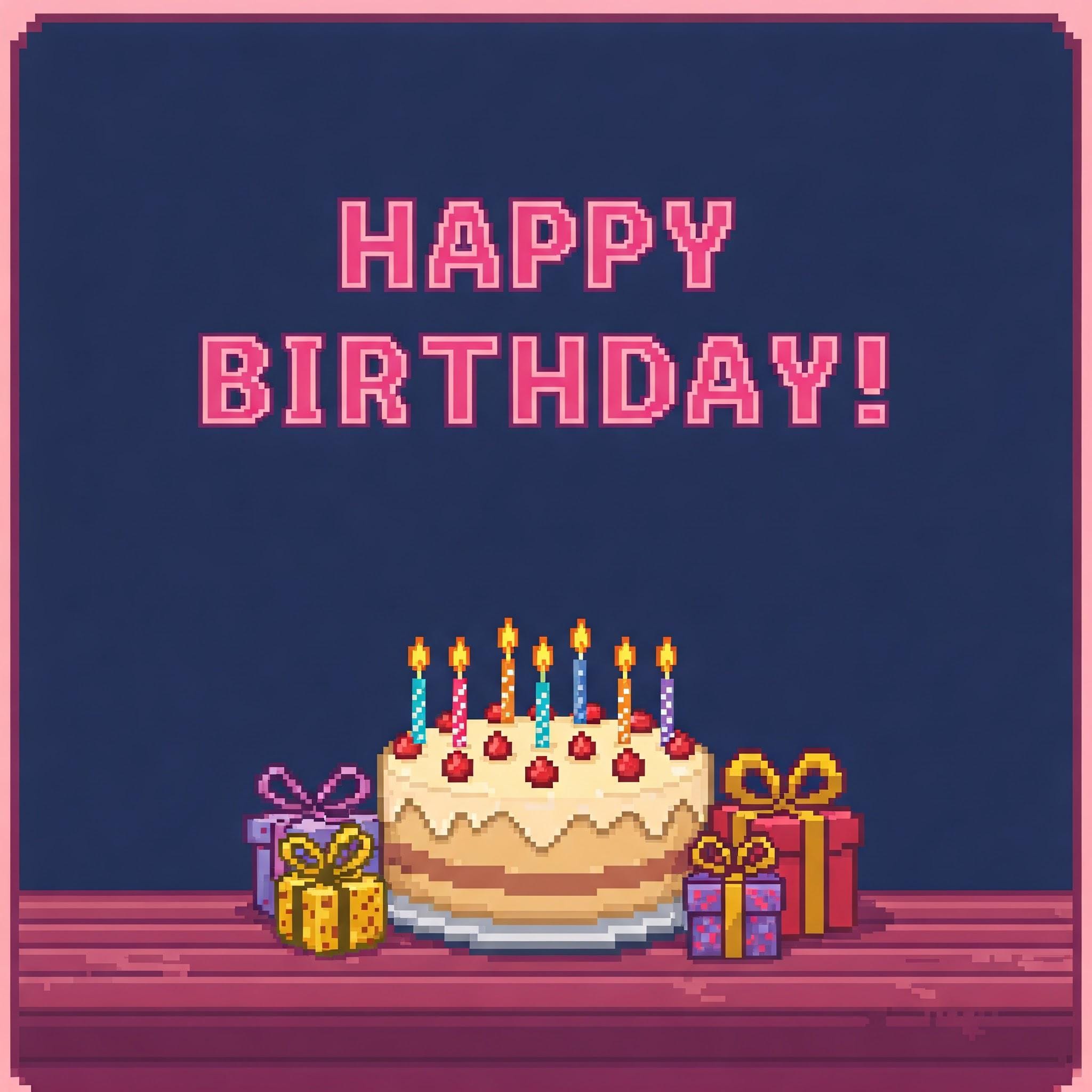 Pixel Art Birthday Card: 8-bit Video Game Theme (digital Download ...