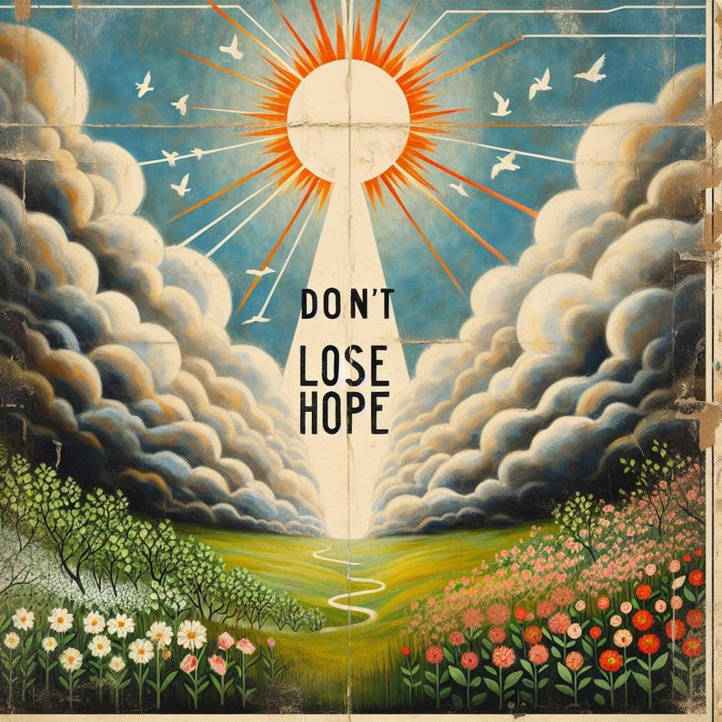 Don't Lose Hope Motivational Inspirational Vintage Look Sun Sunshine ...