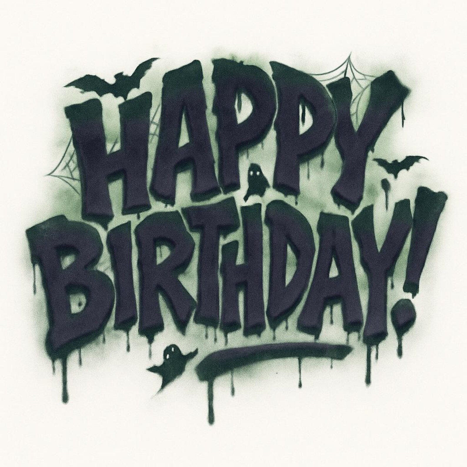 Spooky Horror Graffiti Shadowy Happy Birthday Prints - Digital ...